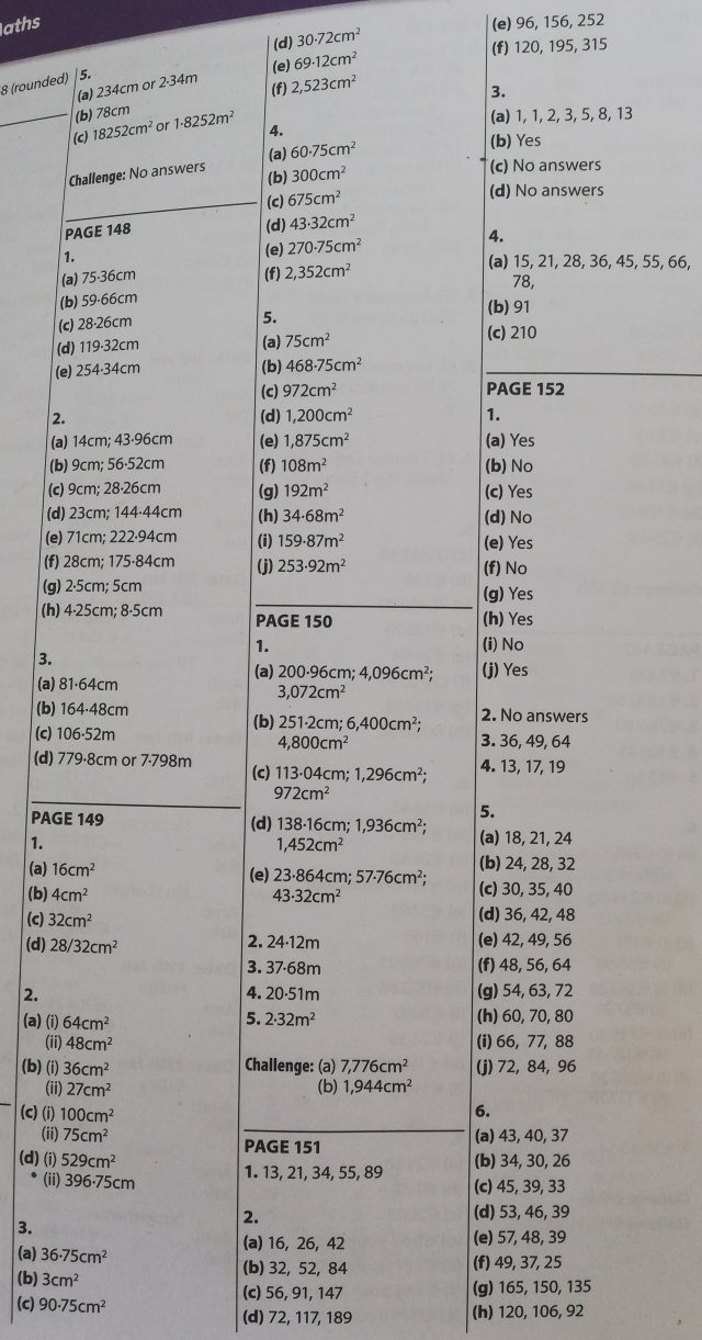 Pattern answers pg 151-152 – Presentation Primary School Waterford