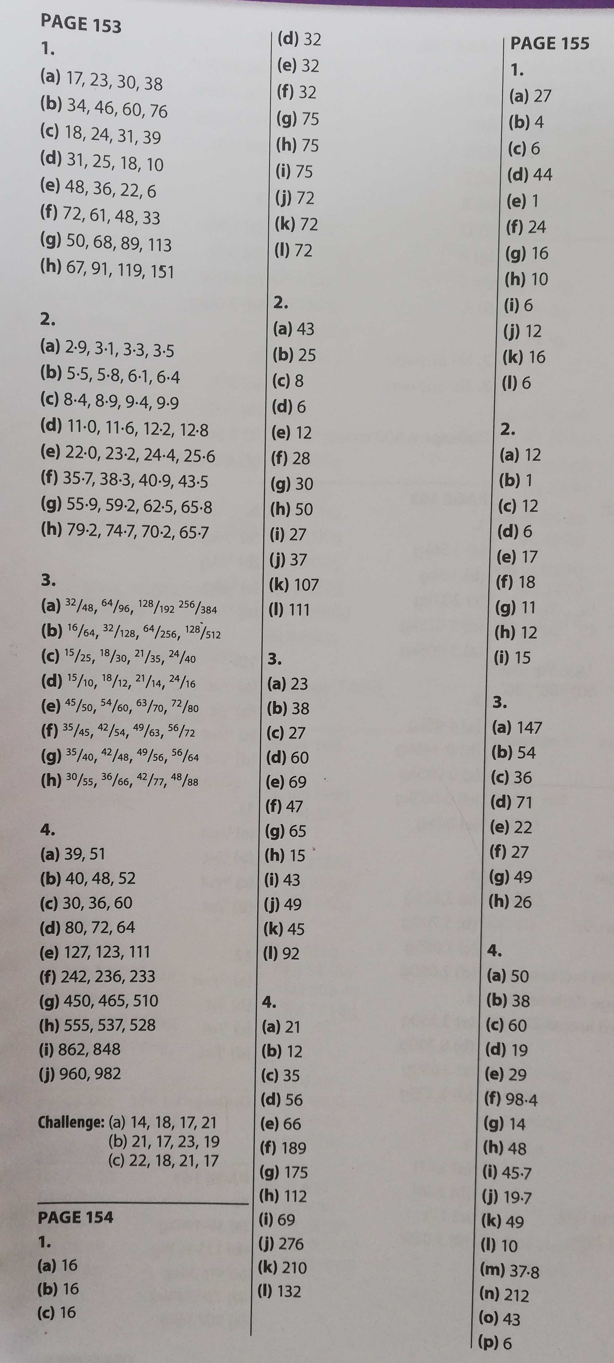 Pattern answers pg 153-155 – Presentation Primary School Waterford