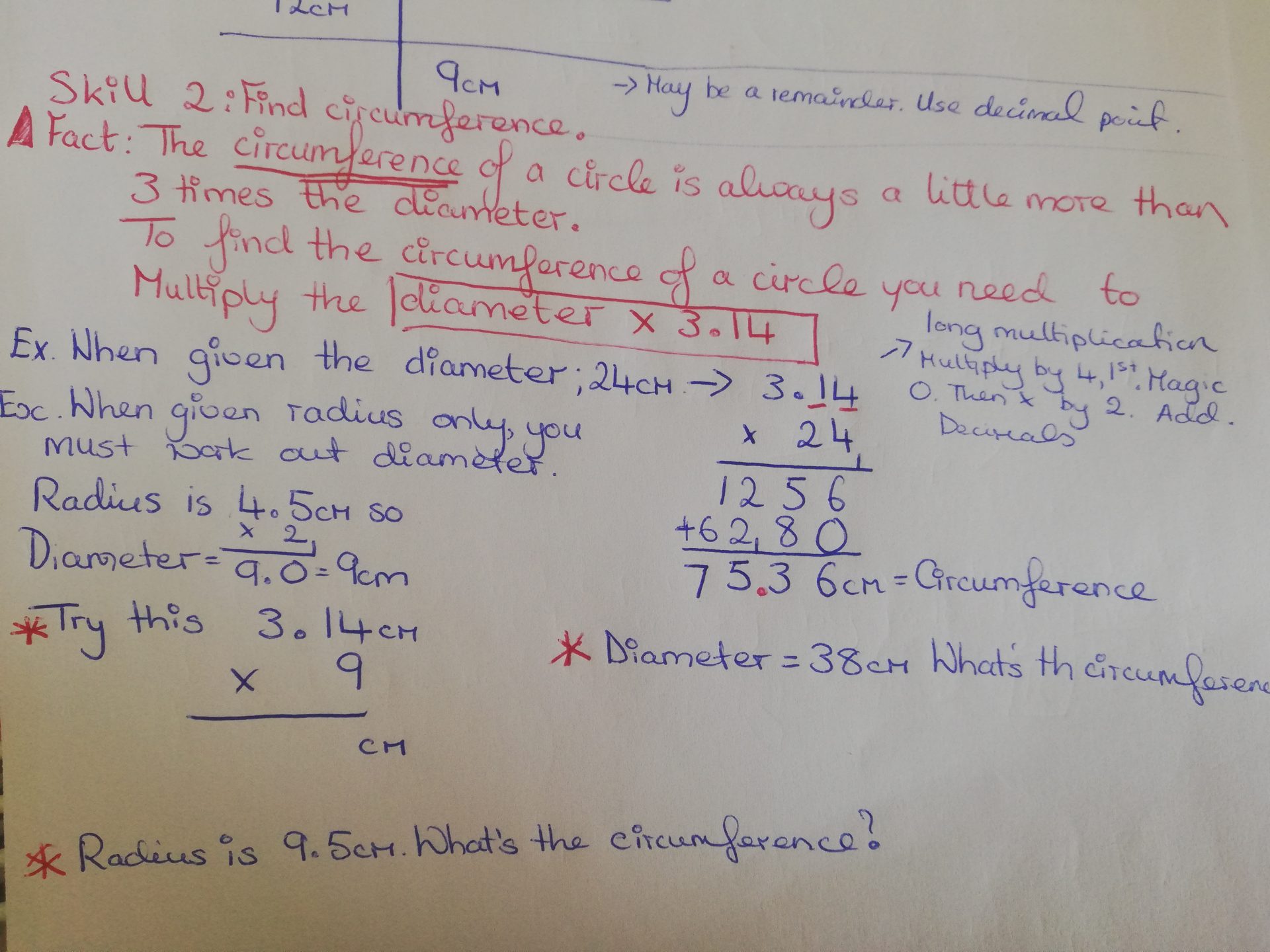 Notes The Circle Skill 2 – Presentation Primary School Waterford